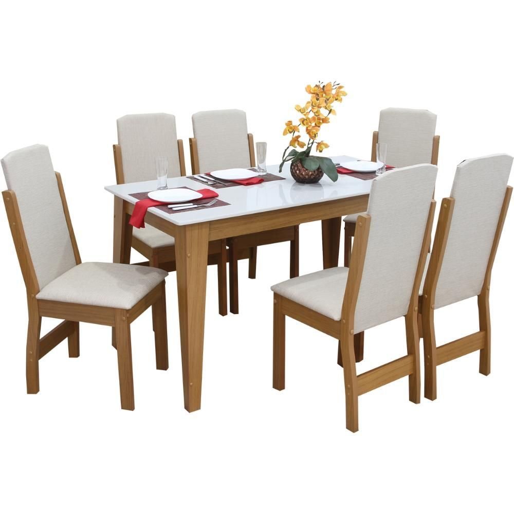 Mesa de Jantar Retangular Sophia 6 Cadeiras Mdf | MadeiraMadeira