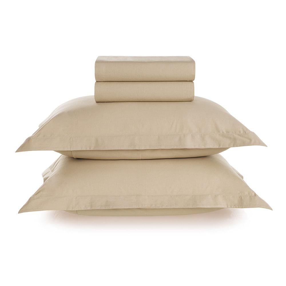 Jogo de Cama Casal Karsten 180 Fios Percal Liss Deserto | MadeiraMadeira