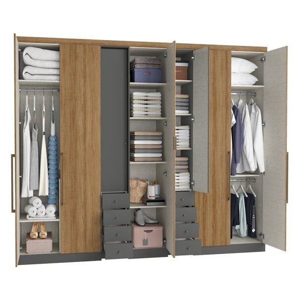 Guarda-Roupa Thb Móveis Absolut Plus 7 Portas | MadeiraMadeira