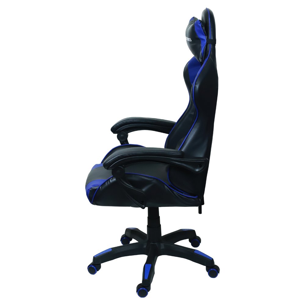 CADEIRA GAMER AZUL MAX HERO GIRATORIA COM AJUSTE DE ALTURA E BRAÇO FIXO ...