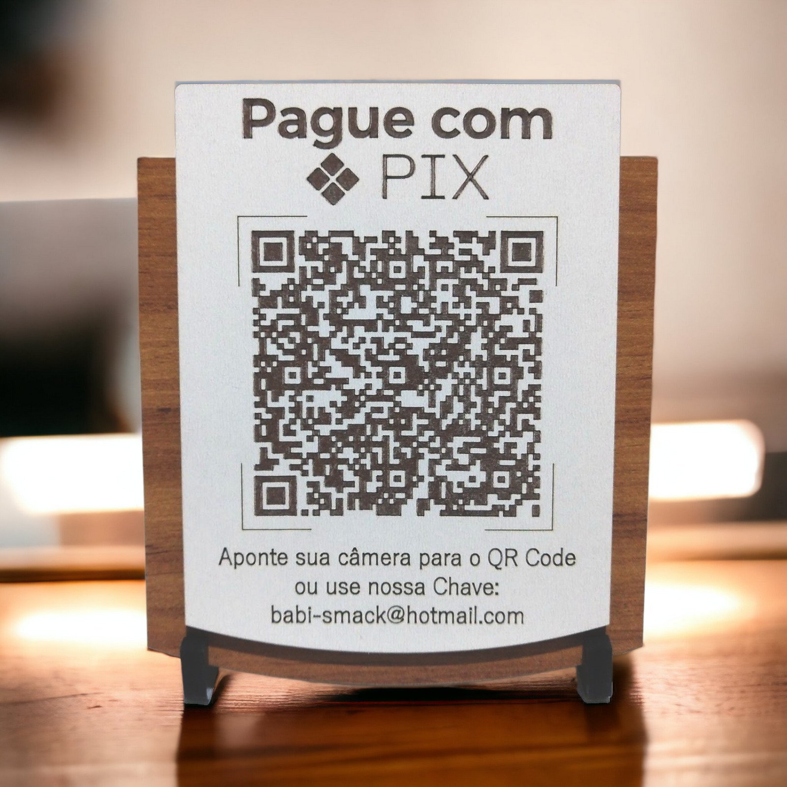 Placa de Sinalização | Pix - Qr Code - Mdf 15x13cm | MadeiraMadeira