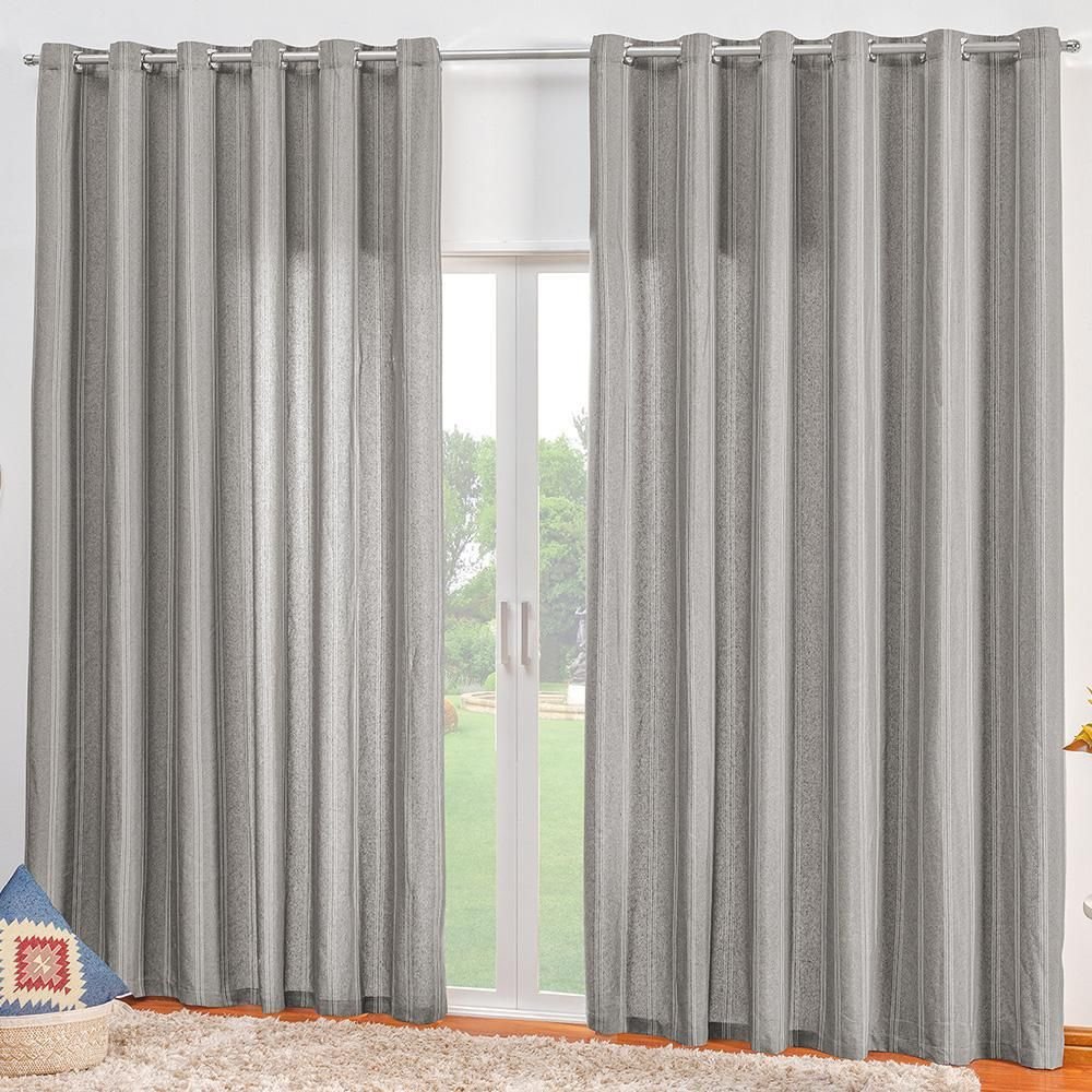 Cortina Jacquard 3m Mônaco Cinza | MadeiraMadeira