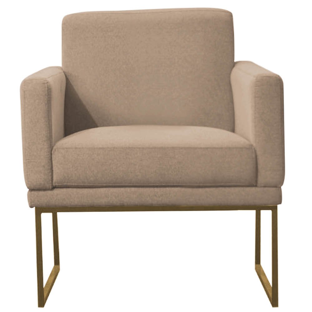 Poltrona Decorativa Juliete Com Base Dourada- Aliw Decor: Capuccino ...