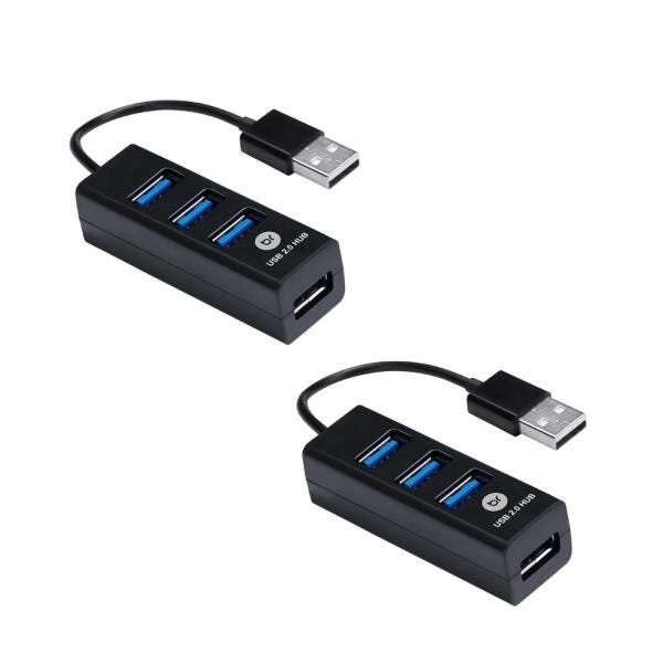 Kit 2 Mini Hubs USB com 4 Portas 2.0 Fast Carrega Celular | MadeiraMadeira