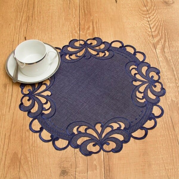 Jogo 2 Lugares Americanos Redondos Rechilie Navy | MadeiraMadeira