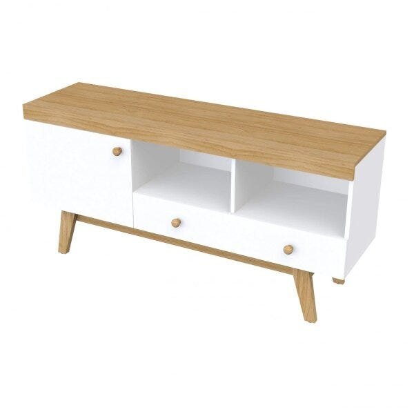 Rack para TV até 55 Polegadas 1 Porta 1 Gaveta Trend Retrô Artesano ...