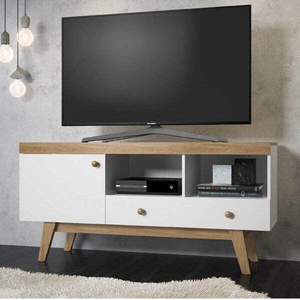 Rack para TV até 55 Polegadas 1 Porta 1 Gaveta Trend Retrô Artesano ...