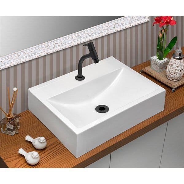 Kit Cuba Inspira Sobrepor com Torneira Valvula Metal Preto | MadeiraMadeira