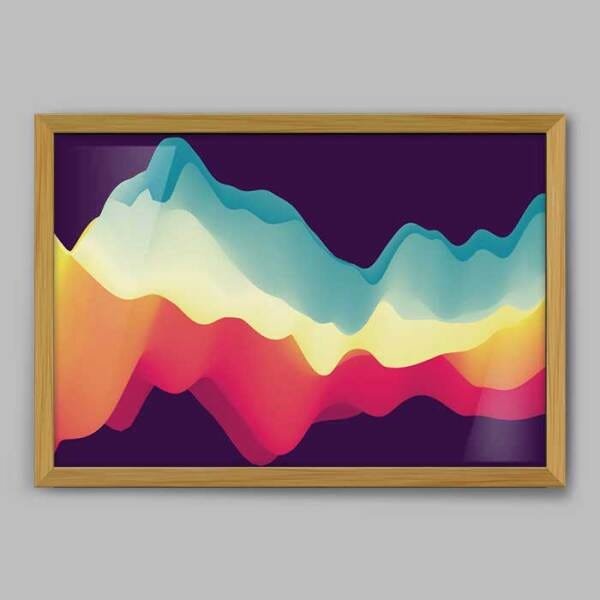 Quadro Abstrato Ondas Coloridas | MadeiraMadeira