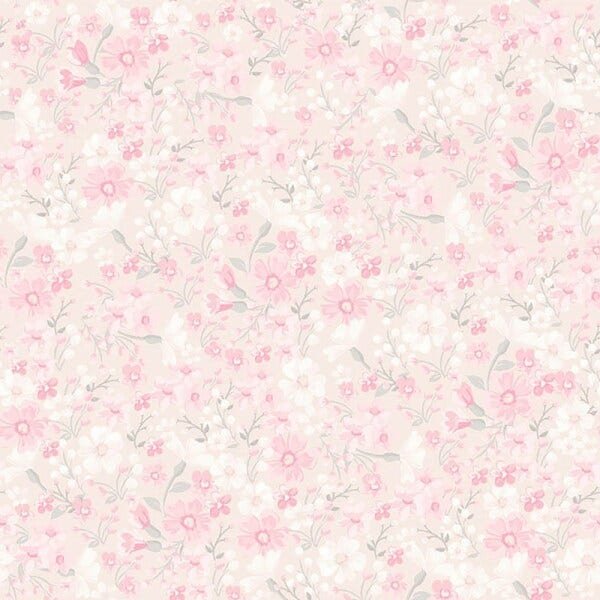 Papel de Parede Clássico Moderno Rosa e Azul 52x950 cm | MadeiraMadeira