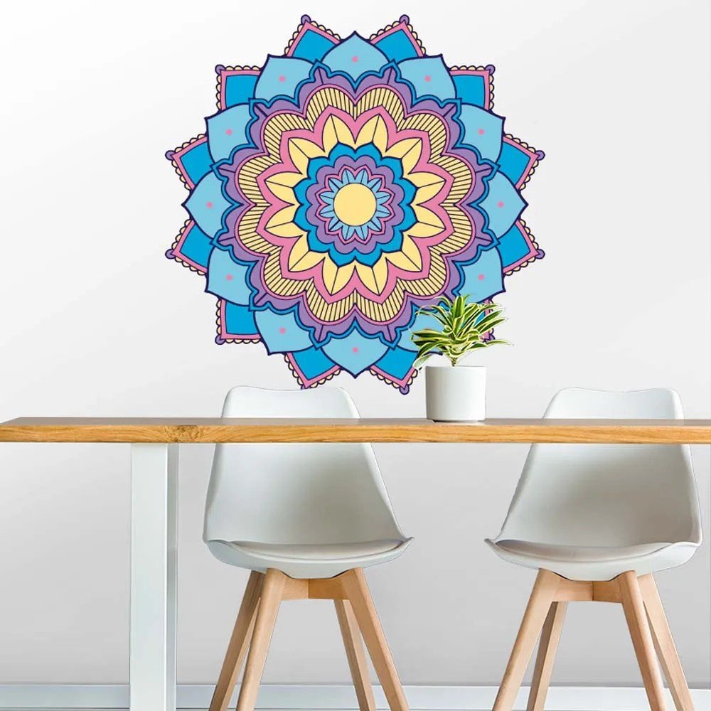Adesivo de Parede New Mandala 10 Arte Destaque 0,60 X 0,60 Metros ...