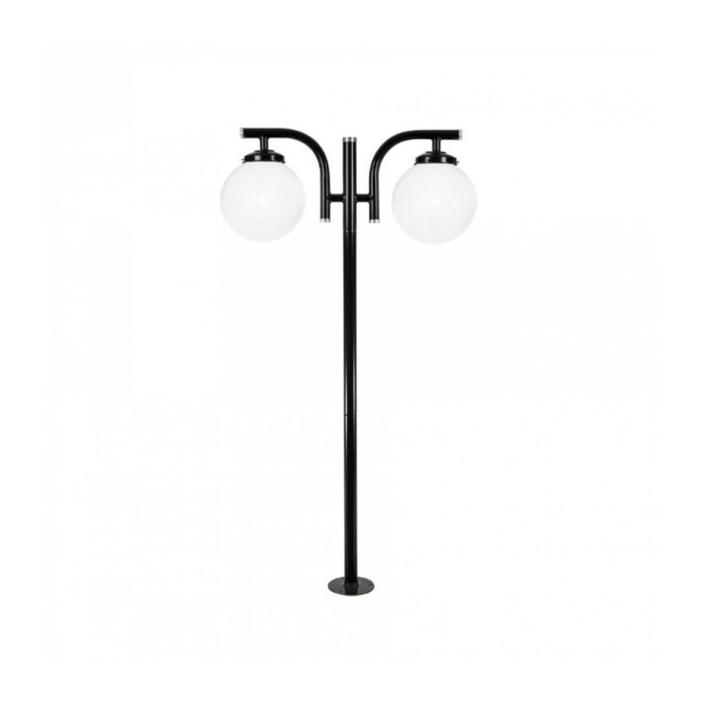 POSTE DE JARDIM 1,74M C/ 2 GLOBO PRETO | MadeiraMadeira