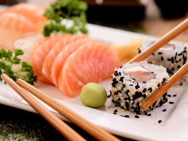 Papel De Parede Rodízio Japonês Sashimi 3D Al190 | MadeiraMadeira