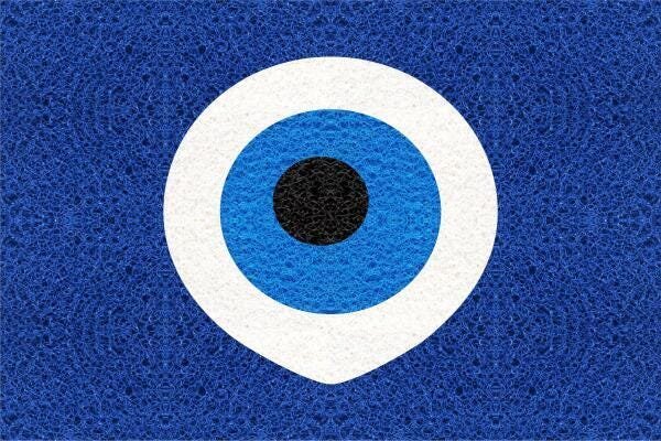 Tapete Capacho Olho Grego Azul 60x40cm | MadeiraMadeira