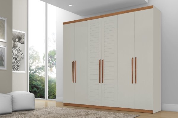 Guarda-Roupa Andy 6 Portas Off White | MadeiraMadeira