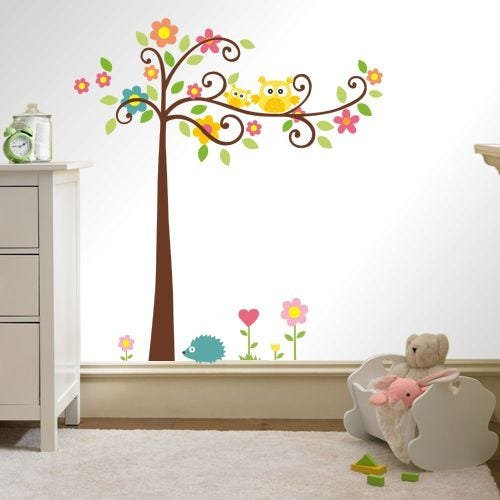 Adesivo de parede arvore com corujinhas | MadeiraMadeira