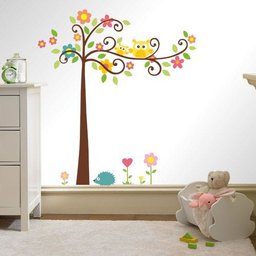 Adesivo de parede arvore com corujinhas | MadeiraMadeira