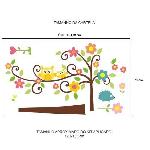 Adesivo de parede arvore com corujinhas | MadeiraMadeira