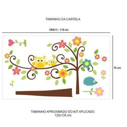 Adesivo de parede arvore com corujinhas | MadeiraMadeira