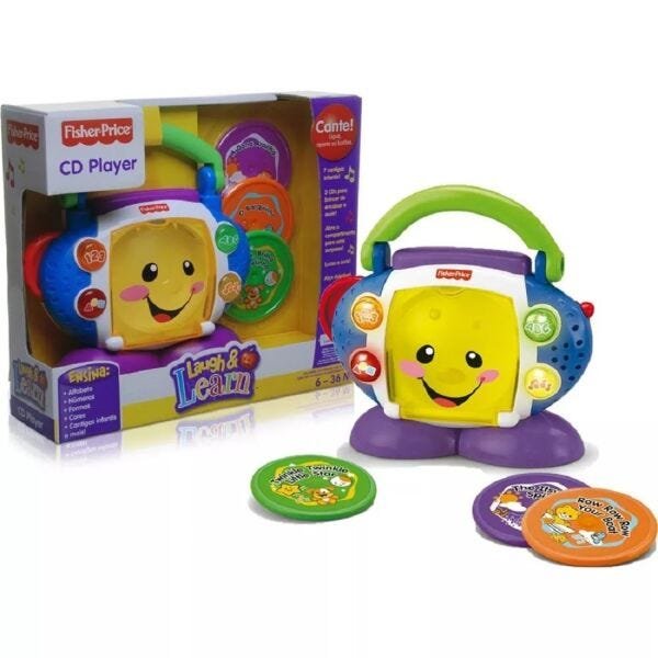 Fisher Price CD Player Aprender e Brincar P5314 - Mattel | MadeiraMadeira