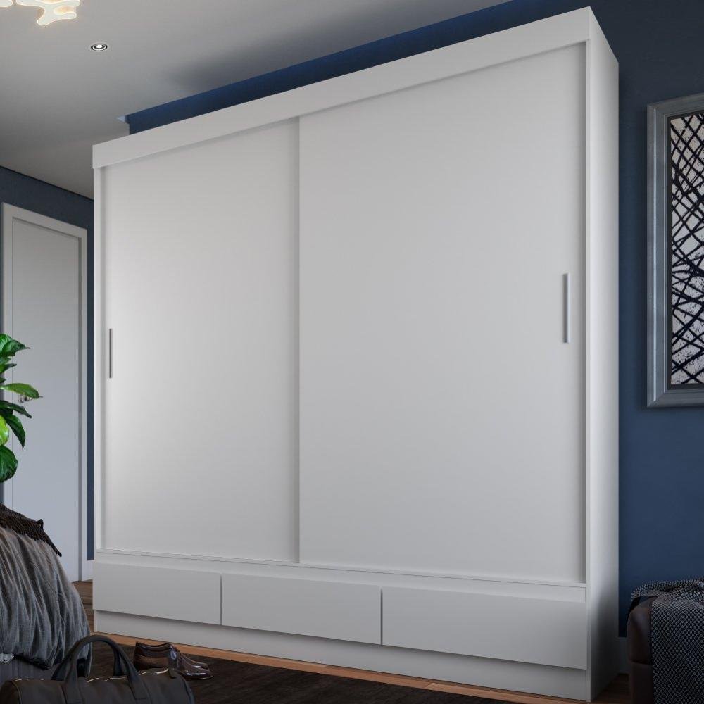 Guarda Roupas Casal 2 Portas de Correr 3 Gavetas Veneza | MadeiraMadeira