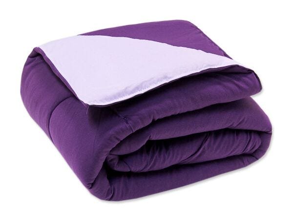 Edredom Solteiro Dupla Face Malha Roxo e Lilás | MadeiraMadeira