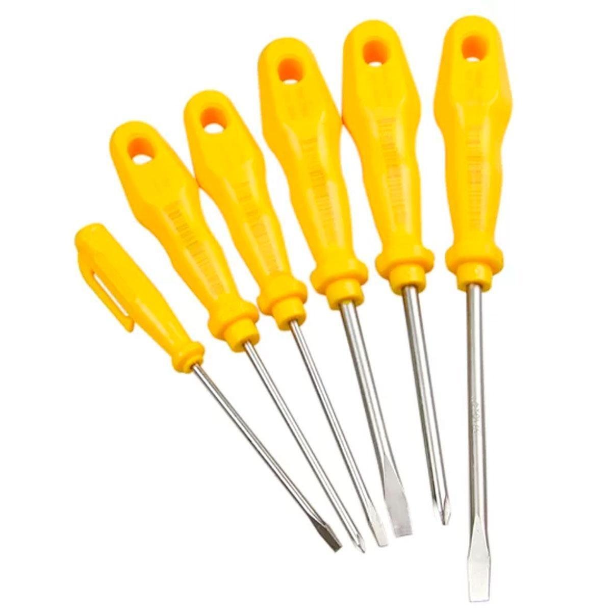 Kit Chaves De Fenda Amarela Com 6 Peças Tramontina | MadeiraMadeira