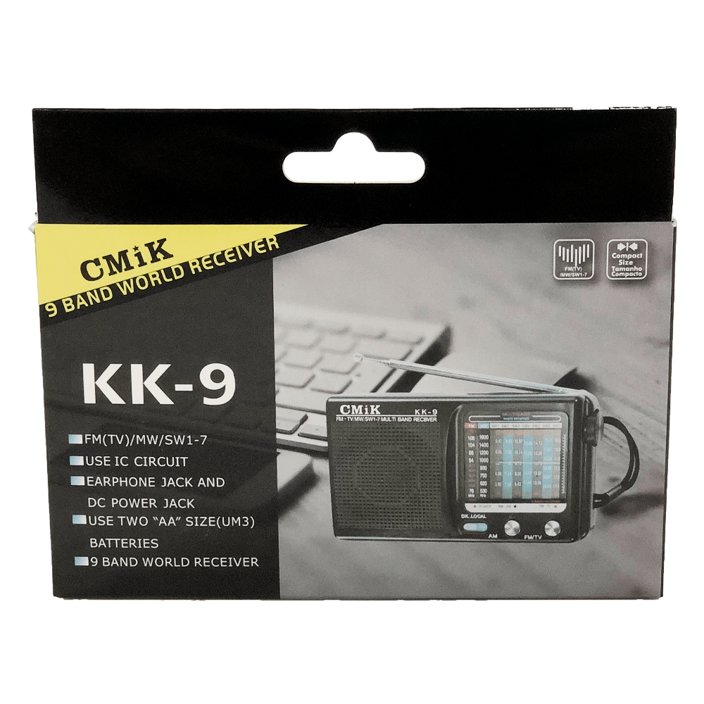 Rádio Portátil Multiband AM/FM 9 Faixas Preto - CMIK | MadeiraMadeira