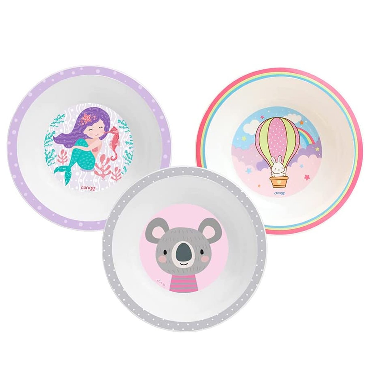 Kit Refeição 3 Tigelas Bowls Bebê Infantil Para Criança +6 Meses BPA ...