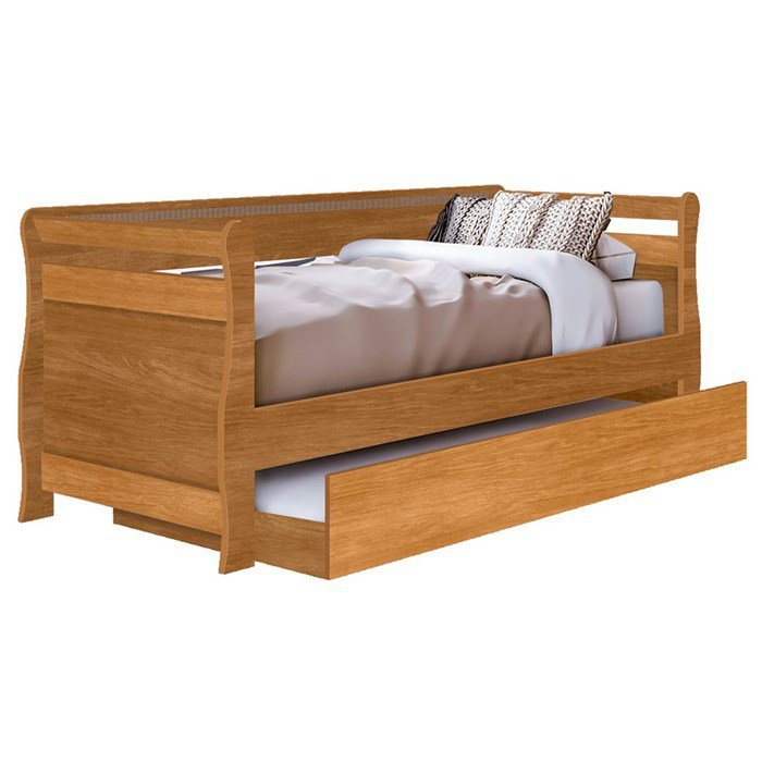 Bicama Solteiro Com Cama Auxiliar 167X Nature Tebar | MadeiraMadeira