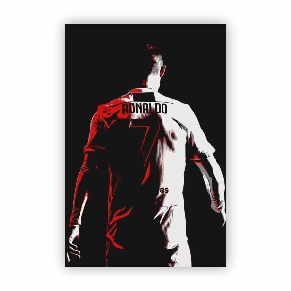 Quadro Canvas Cristiano Ronaldo Cr7 Camisa 7 60x40cm | MadeiraMadeira