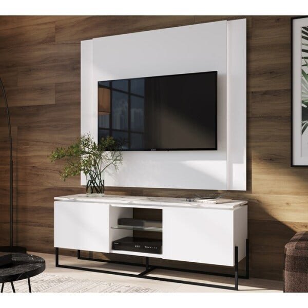 Rack com Painel de LED para TV até 60 Polegadas Linha Vesta C4 Branco ...