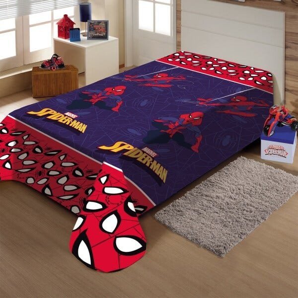 Manta Microfibra Soft Spider-Man Ii Solteiro Jolitex | MadeiraMadeira