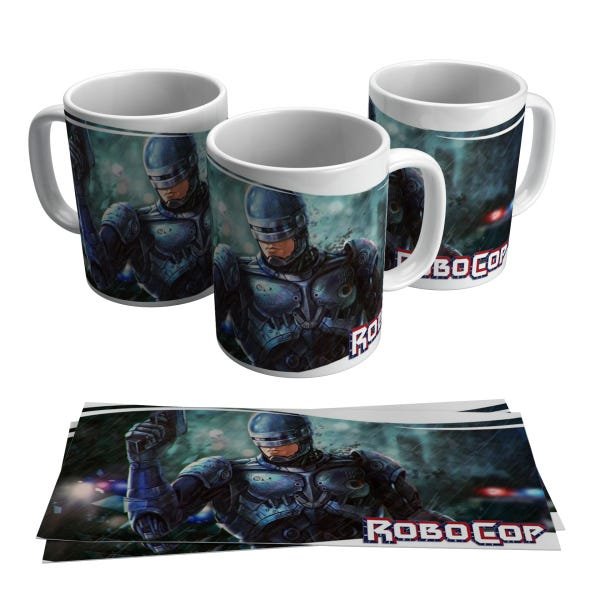 Caneca Robocop Filme Anos 80 Retrô Cinema Oscar Vintage | MadeiraMadeira