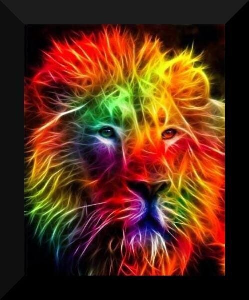 Quadros Leão Natureza 2 Und. 25X30Cm Com Vidro Sa12 | MadeiraMadeira