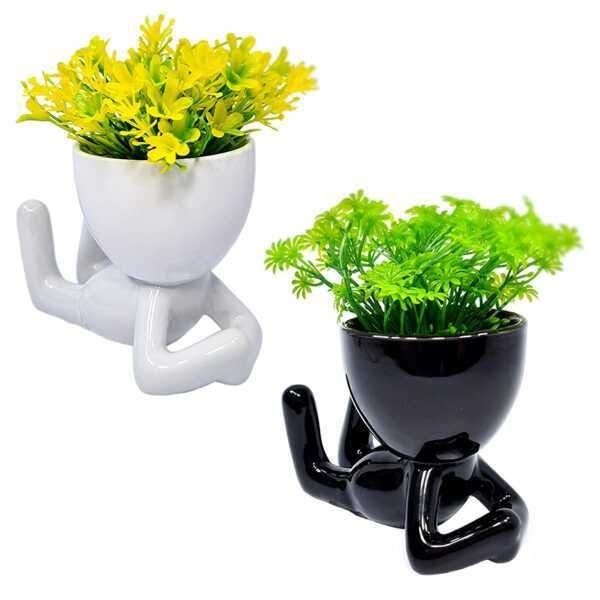 Vaso Decorativo Mini Robert Planta Branco | MadeiraMadeira