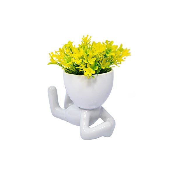 Vaso Decorativo Mini Robert Planta Branco | MadeiraMadeira