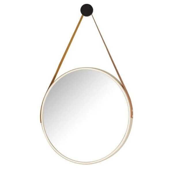 Espelho Redondo com Alça Dourado | MadeiraMadeira