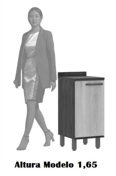 Balcão de 40cm1 Porta Sara Legno Crema - Luciane | MadeiraMadeira