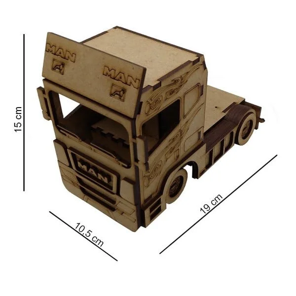 Brinquedo Quebra Cabeça 3D Caminhão MAN Mdf | MadeiraMadeira