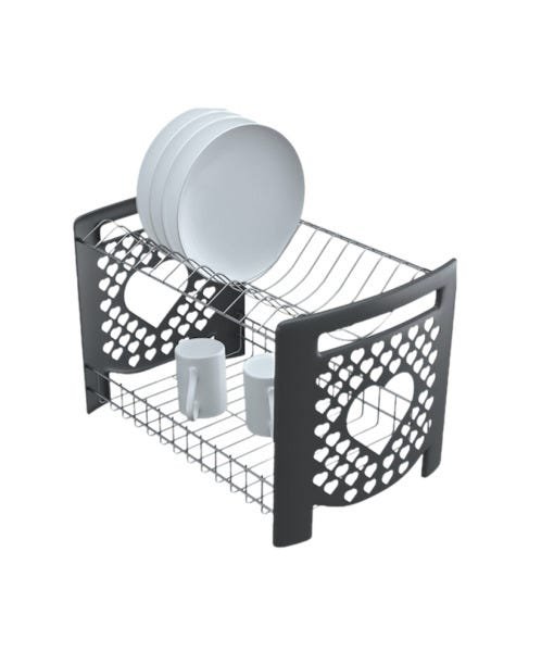 Escorredor De Louça Dois Andares Em Aço Aramado 12 Pratos: Cinza ...