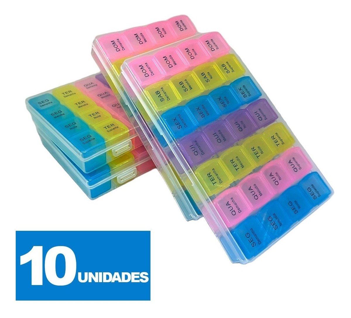 Organizador Porta Comprimidos Semanal Caixa Manhã Tarde Noite E Extra ...