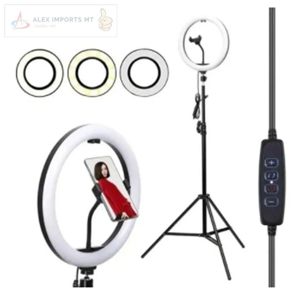 Kit Ring Light 14 Polegadas 36cm Tripé C/suport Tirar Fotos | MadeiraMadeira