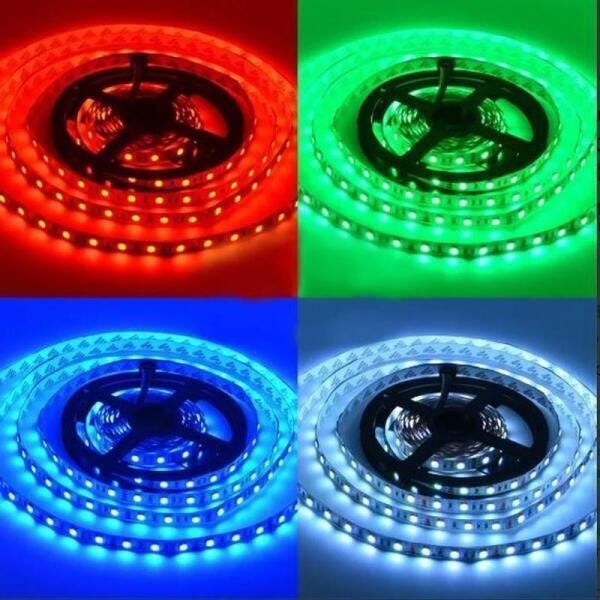 Kit Fita De Led 5050 Sem Silicone Ip20 Rgb+Controle+Fonte | MadeiraMadeira