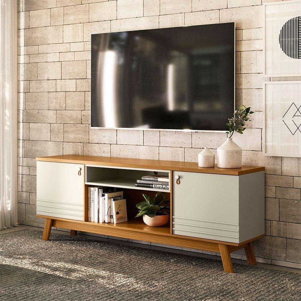 Rack para Tv 75 Polegadas Colors Nature-off White | MadeiraMadeira