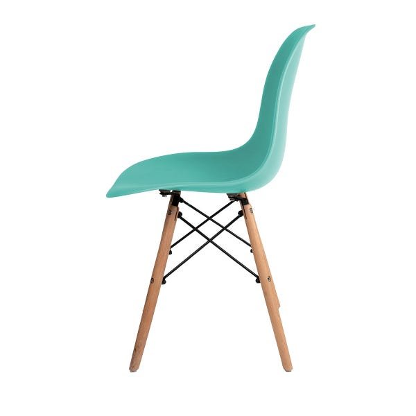 Cadeira Eames Verde Tiffany - Base Madeira Natural | MadeiraMadeira