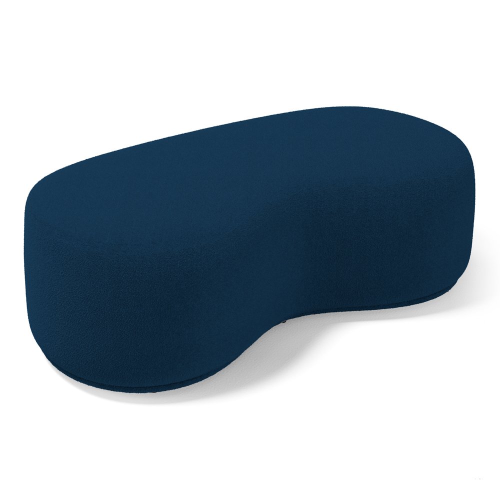 Puff Decorativo Living Aisha Orgânico 02 Lugares Bouclê Azul Marinho ...