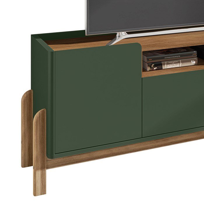 Rack Para Sala 190 cm 011081 Verde Oliva Cedro DCASA | MadeiraMadeira
