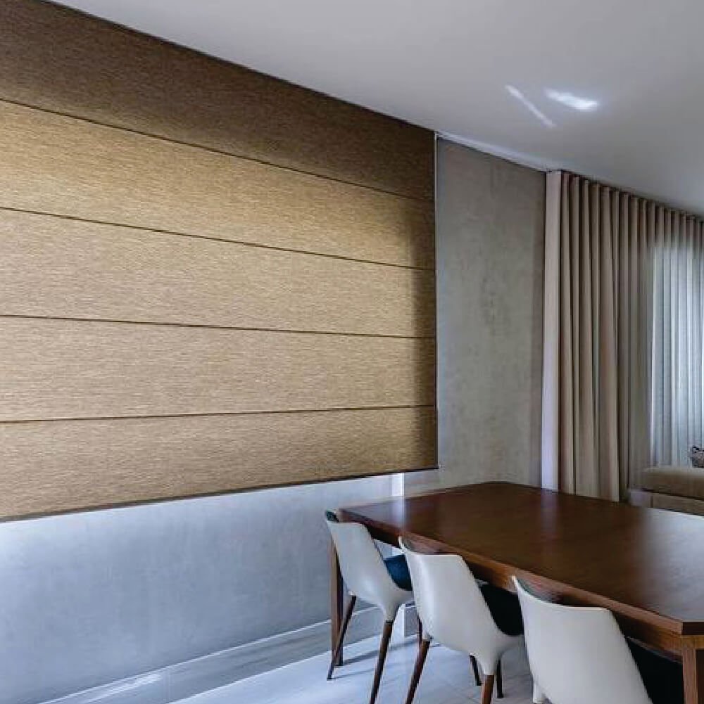 Persiana Romana Translucida Marrom - 1,50m x 2,40m | MadeiraMadeira