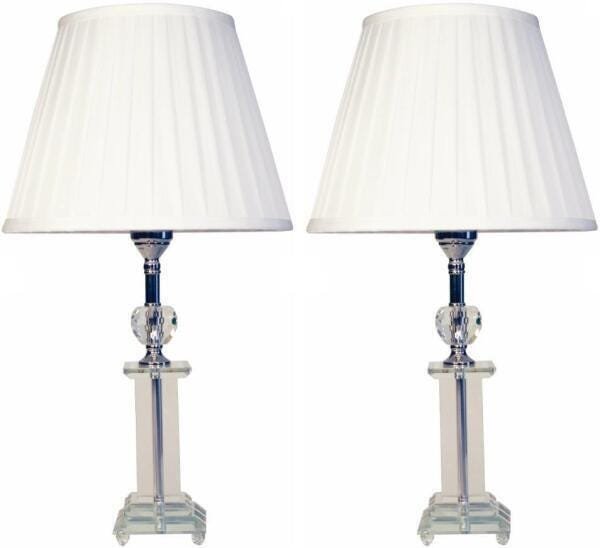 Kit de 2 Abajures Cristal Luxo Moderno Sala Quarto Casal Ref 610 ...